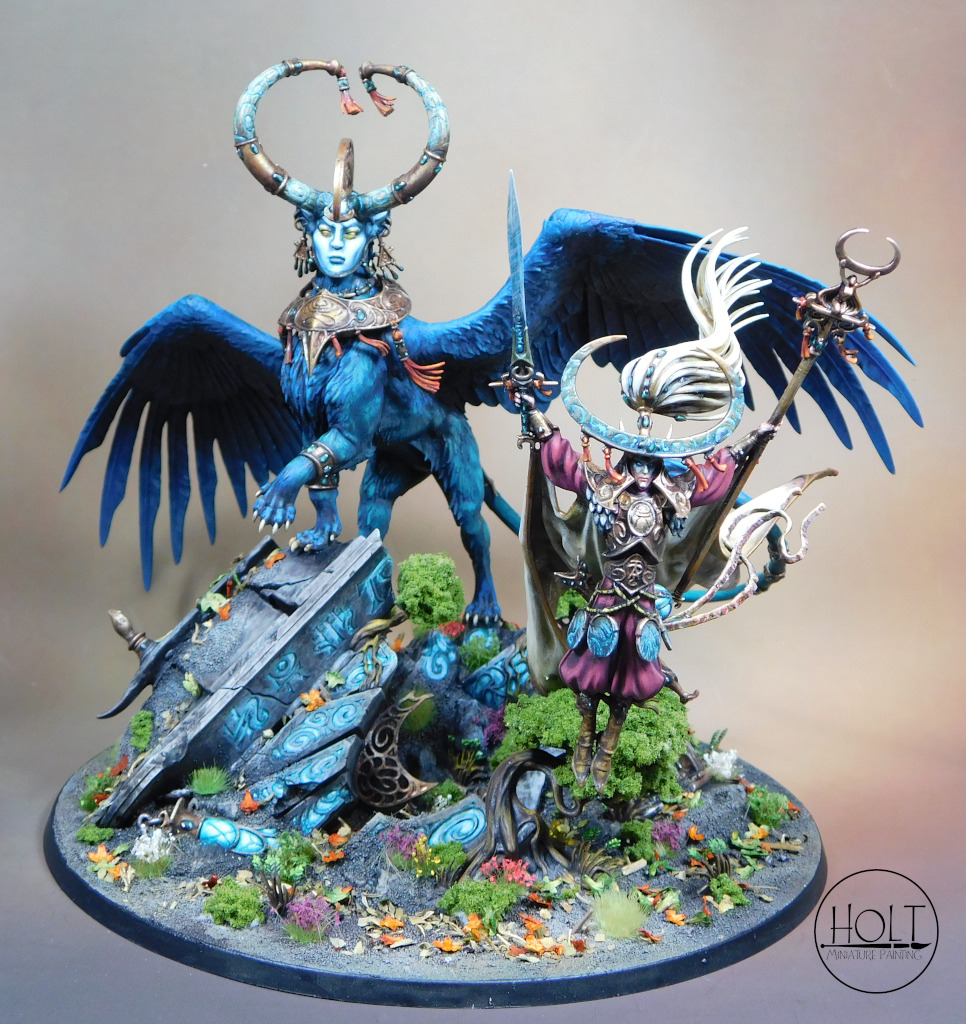 Archmage Teclis and Celennar, Spirit of Hysh – K.C. Holt Miniature Painting
