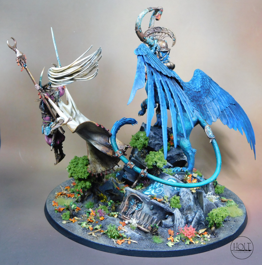 Archmage Teclis and Celennar, Spirit of Hysh – K.C. Holt Miniature Painting