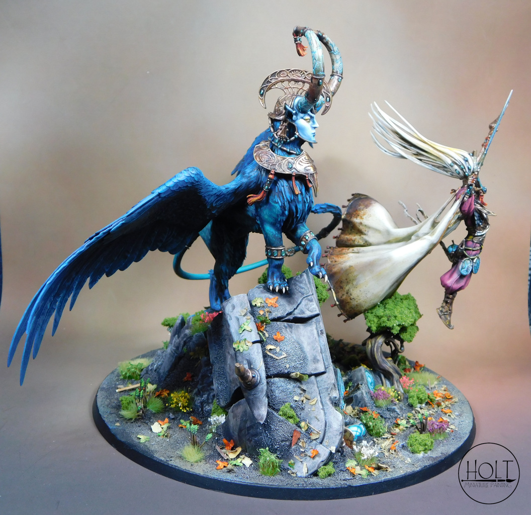 Archmage Teclis and Celennar, Spirit of Hysh – K.C. Holt Miniature Painting